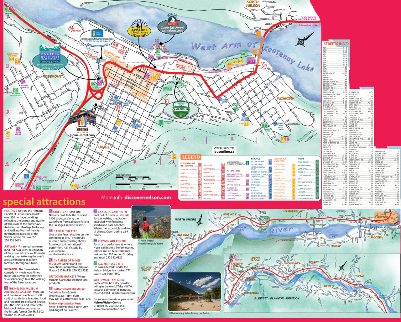 Nelson and Castlegar BC Map - 2023 - West Kootenay Vacation Maps